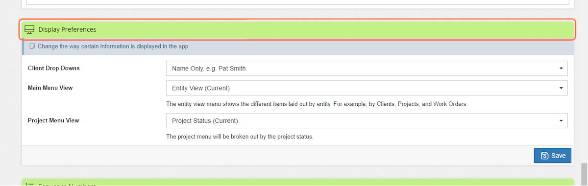 Updating Display Preferences